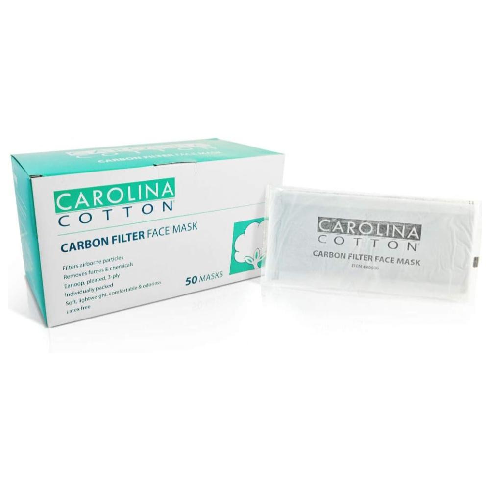Carolina Cotton Carbon Filter Face Mask Individually Packaged - 50ct/b ...